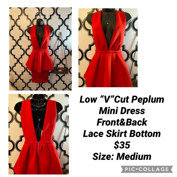 Dresses | Sexy Mini Vcut Peplum Dress | Poshmark
